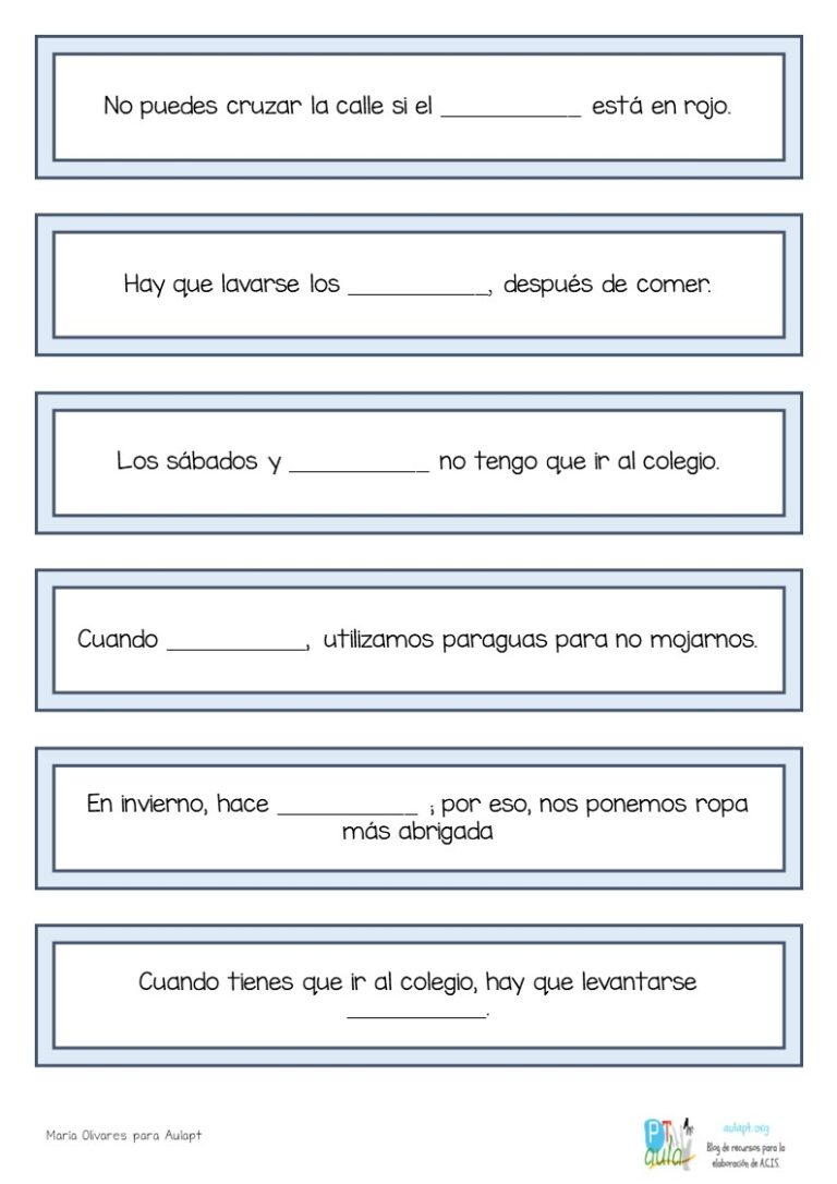 Ejercicios de frases y oraciones para imprimir: potencia tu habilidad ...